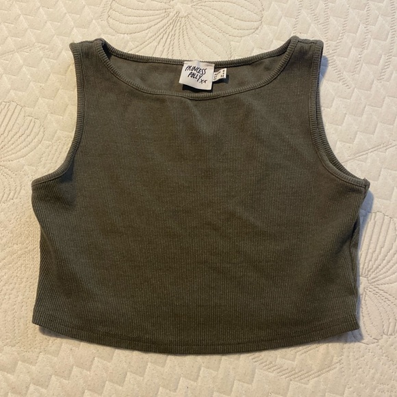 Princess Polly | Tops | Princess Polly Dark Green Cropped Tank Top ...